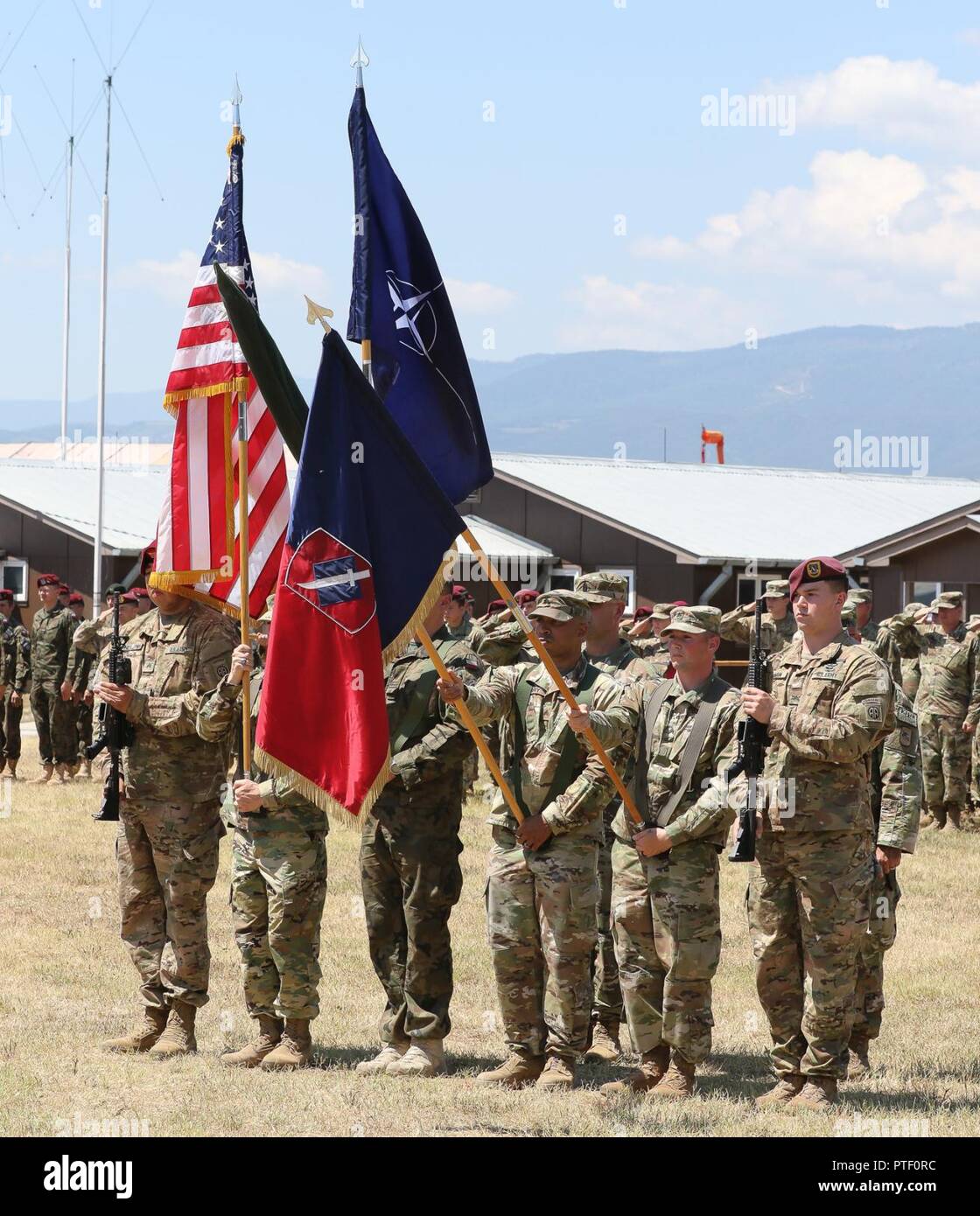 The 39th Infantry Brigade Combat Team colors fly as the 37th Infantry ...