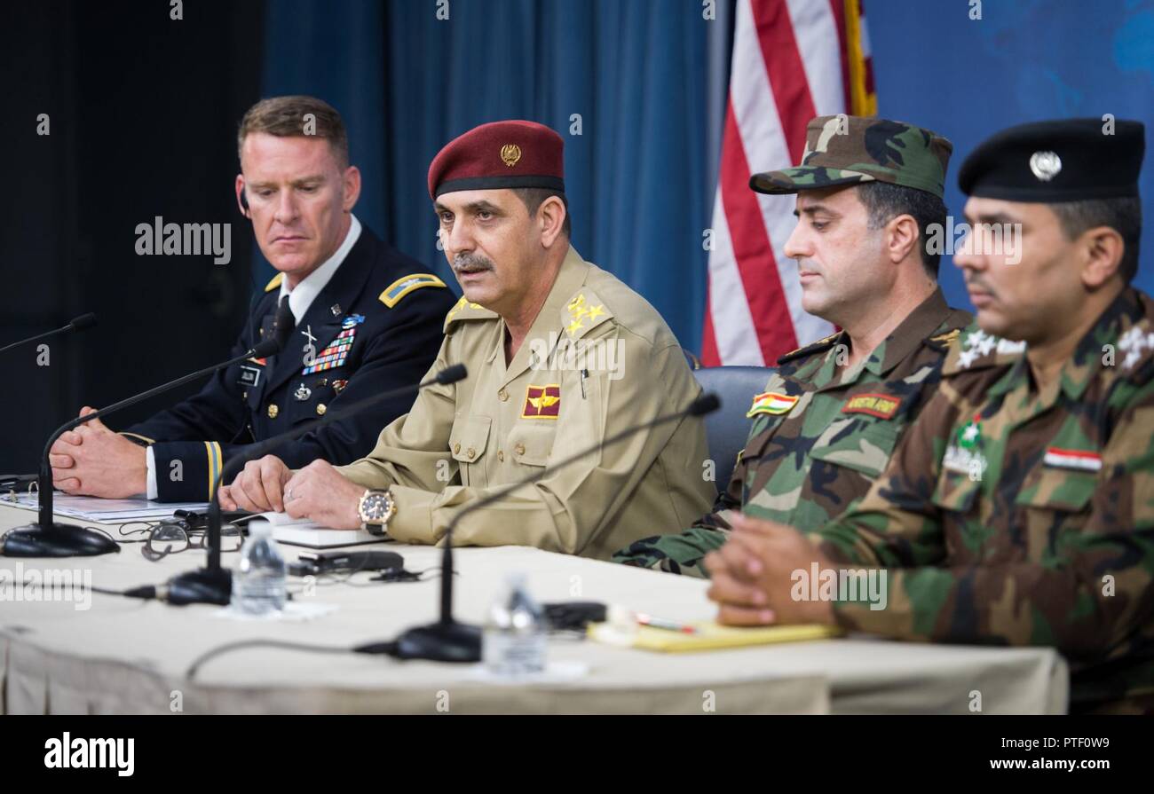 Operation Inherent Resolve spokesman U.S. Army Col. Ryan Dillon and ...