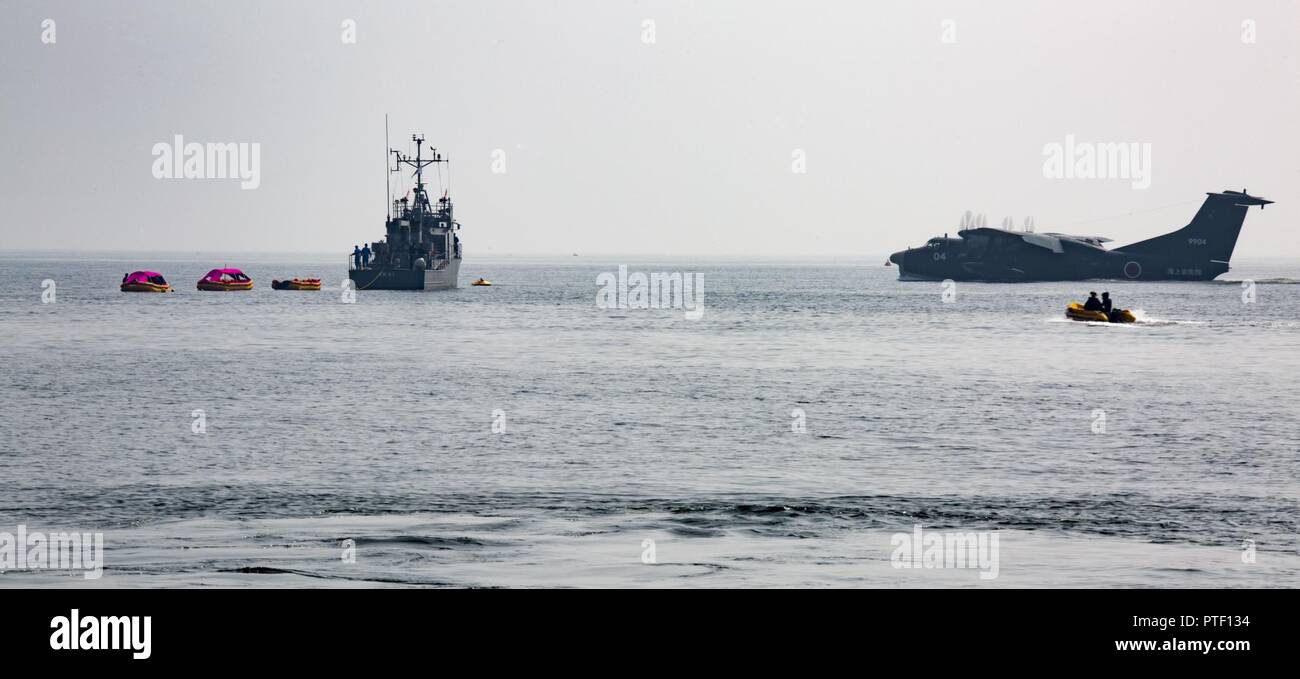 Japan Martime Self-Defense Force (JMSDF) personnel conduct water ...