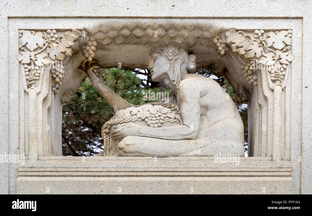Detail of sculpture on the 1915 Thomas Lowry memorial at Smith Triangle ...