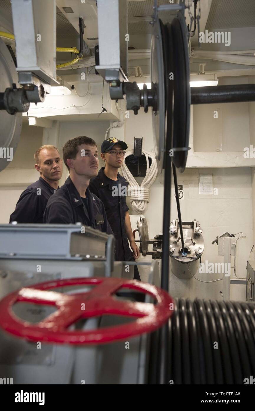 NORWEGIAN SEA (July 12, 2017) Midshipman 3rd Class Andrew Hong, from ...