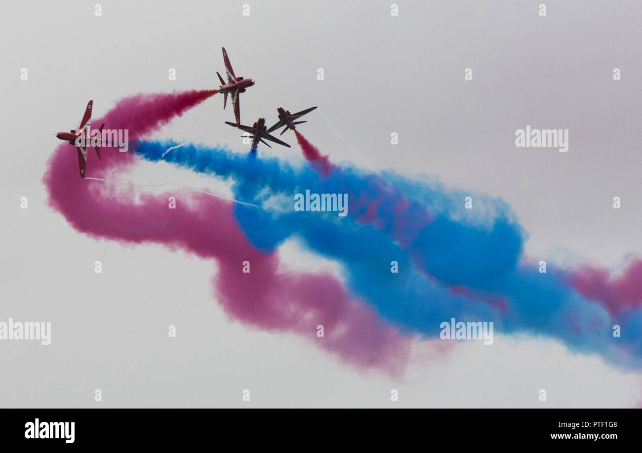 FAIRFORD, United Kingdom – The Royal Air Force Red Arrow aeronautical ...