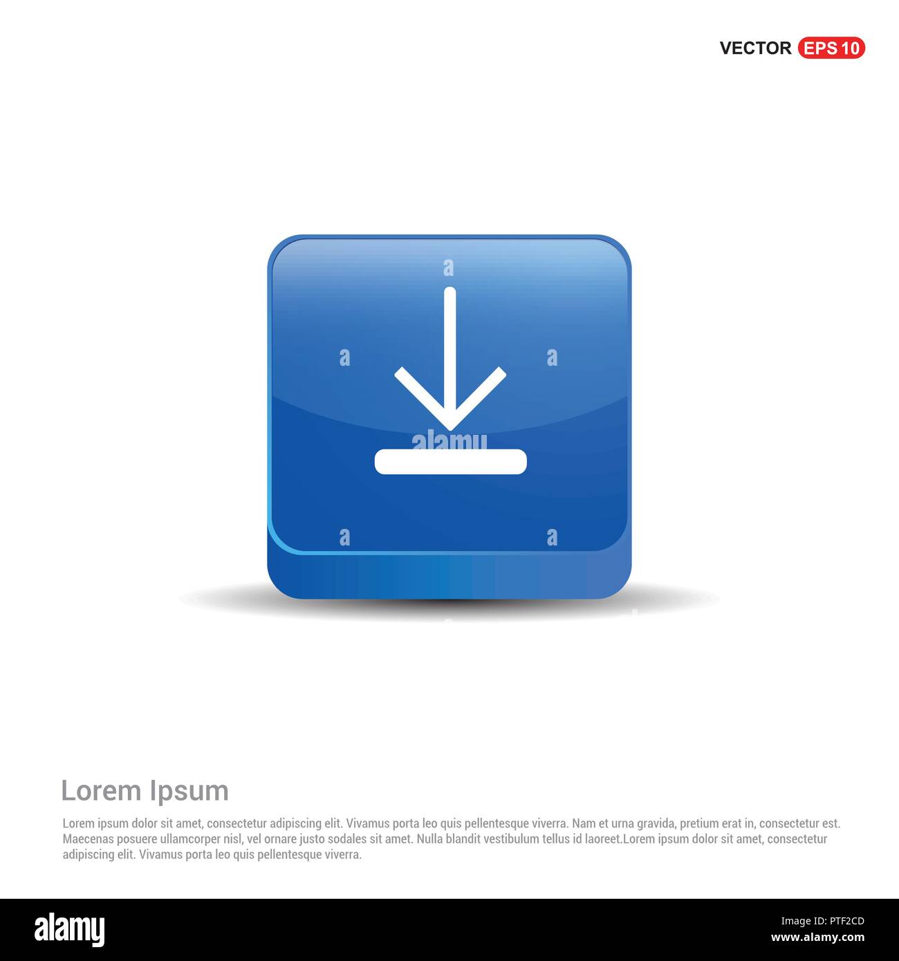 Download Icon - 3d Blue Button Stock Vector Image & Art - Alamy