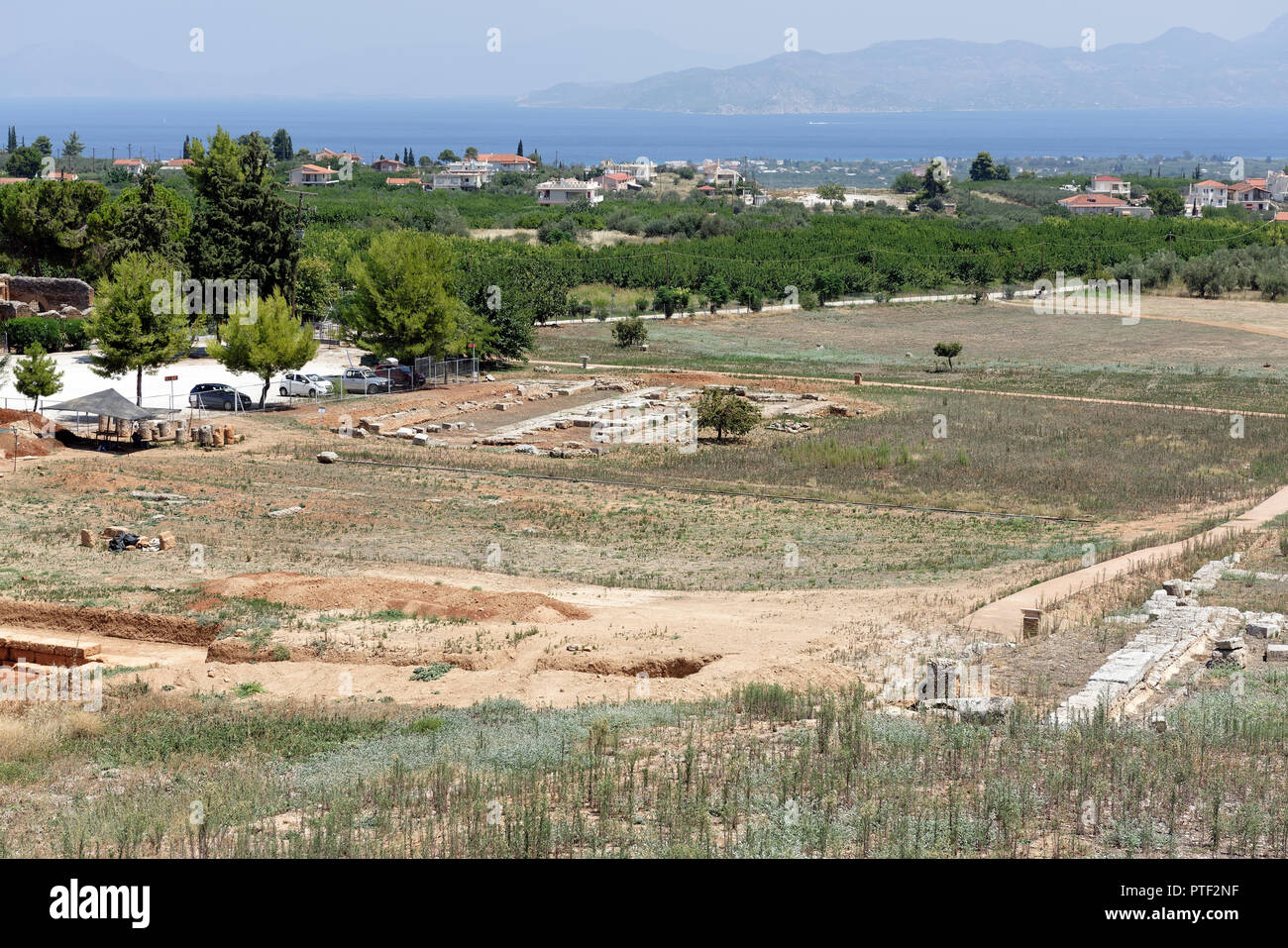 The ruins of a Temple in the Agora at the ancient city of Sikyon ...