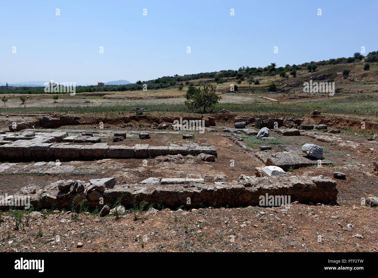 The ruins of a Temple in the Agora at the ancient city of Sikyon ...