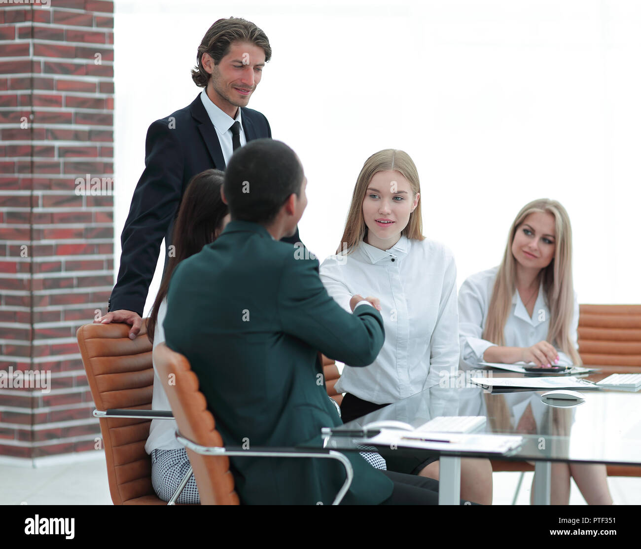 business partners conducting a workshop in the office Stock Photo - Alamy
