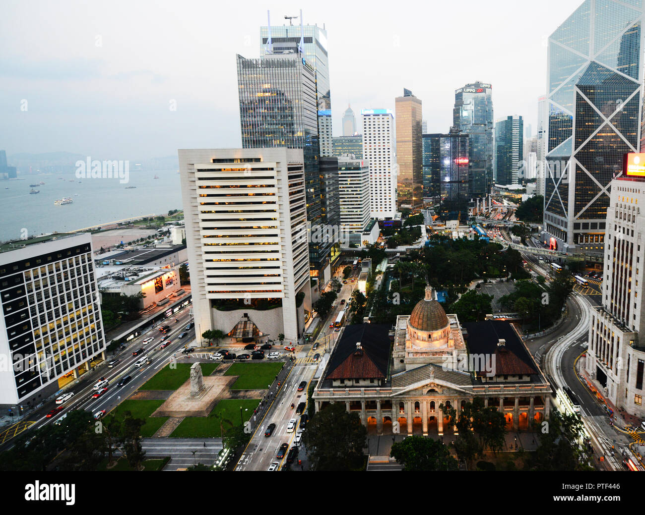 A view of Old the Supreme Court Building and modern buildings around it ...