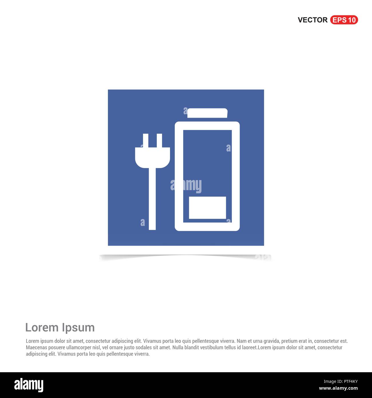 Electric plug charging icon - Blue photo Frame Stock Vector Image & Art ...