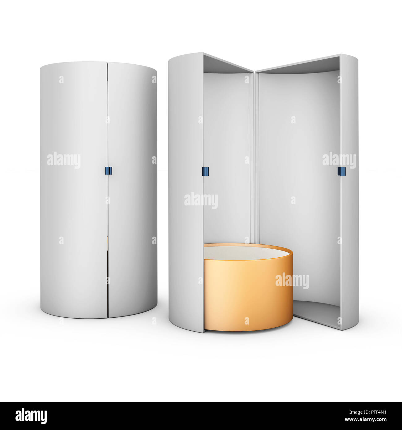 3d Illustration of Blank vertical paper box on white background Stock ...