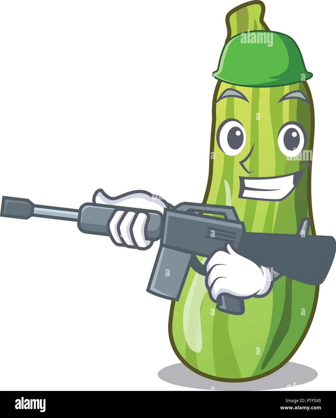 Army character fresh zucchini vegetable in market Stock Vector Image ...