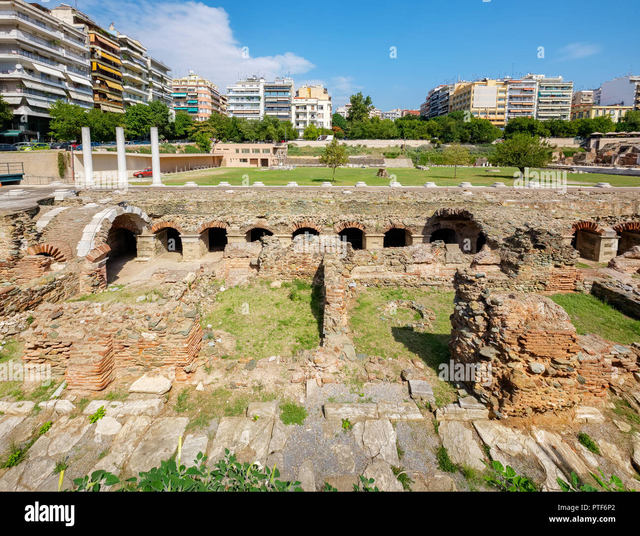 Ruins of ancient Greek Agora (later Roman Forum) in Thessaloniki ...