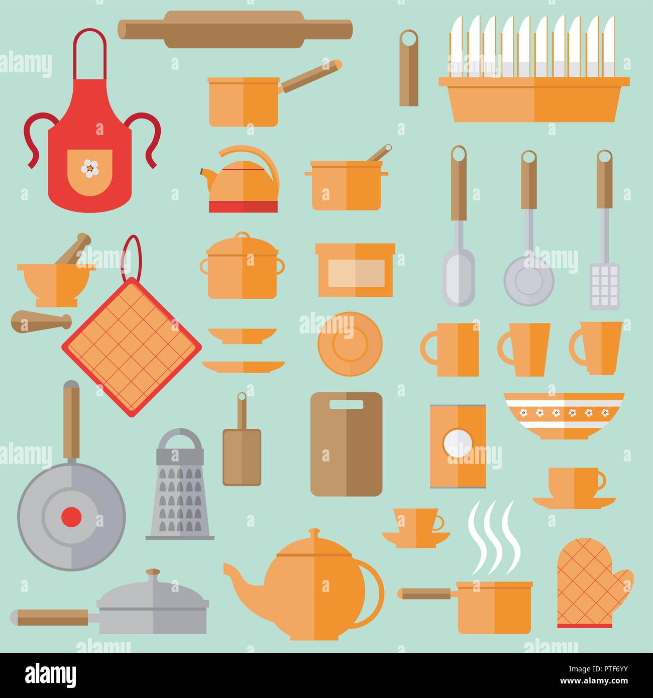 Set of kitchen utensils, vector illustration Stock Vector Image & Art ...