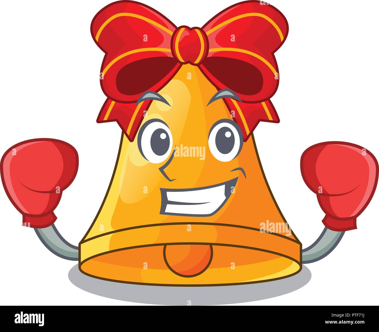Boxing character christmas gold bells with holly Stock Vector Image ...