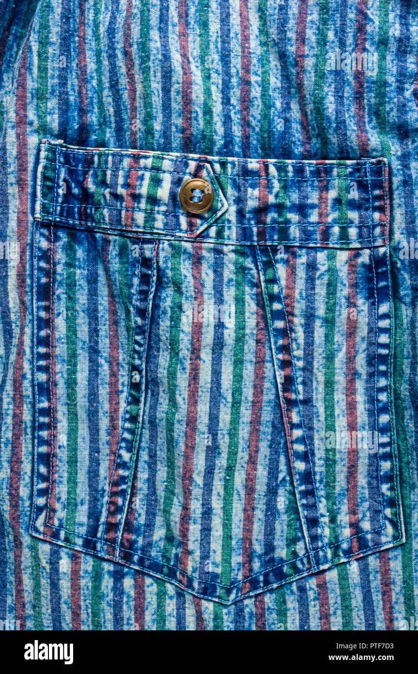 Blue washed faded jeans striped texture with seams, clasps, buttons and ...