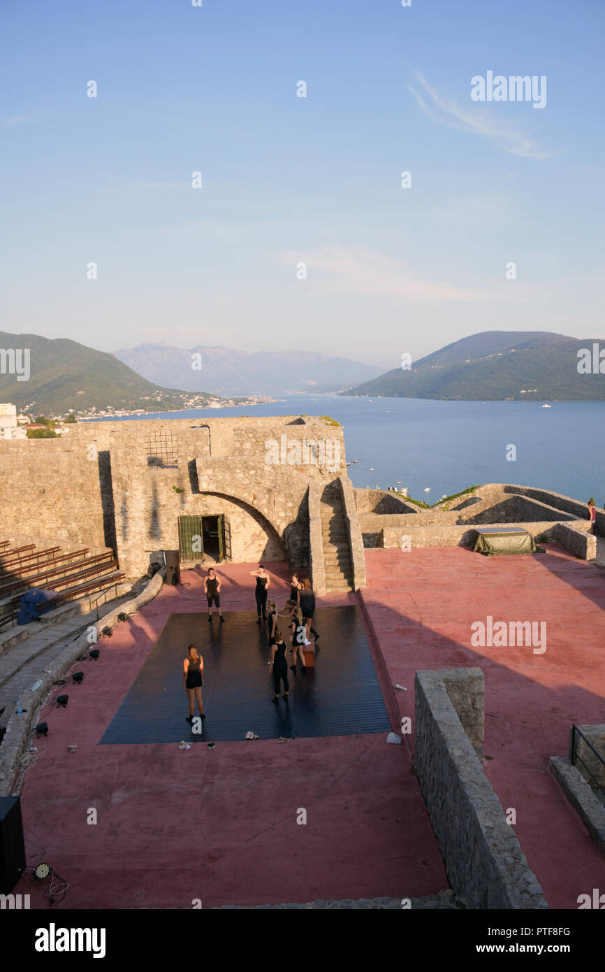 Kanli Kula fortress, Herceg-Novi, Montenegro. It is now an open air ...