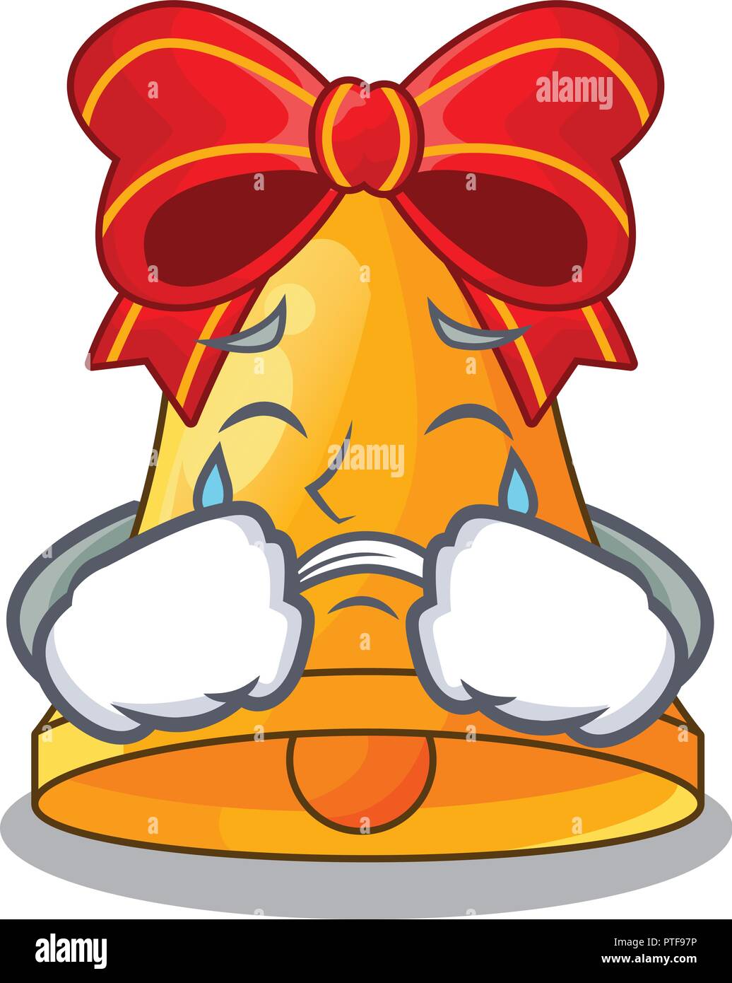 Crying cartoon christmas bells for christmas decoration Stock Vector ...