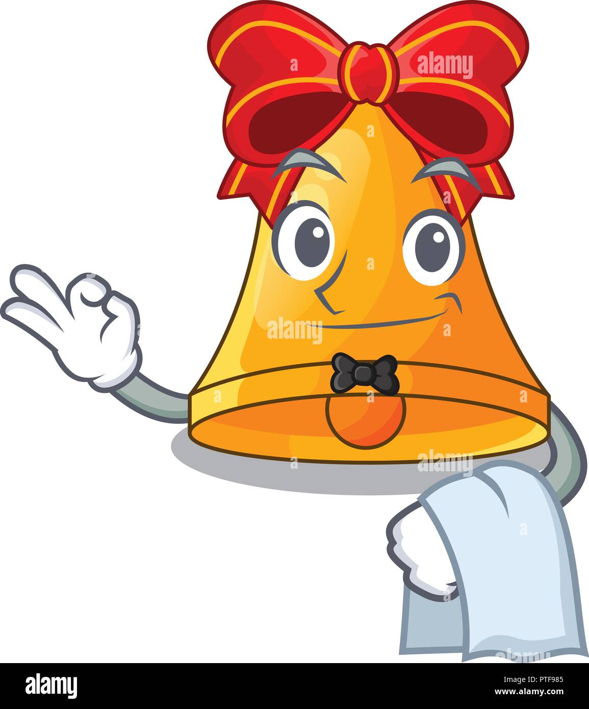 Waiter cartoon christmas bells for christmas decoration Stock Vector ...