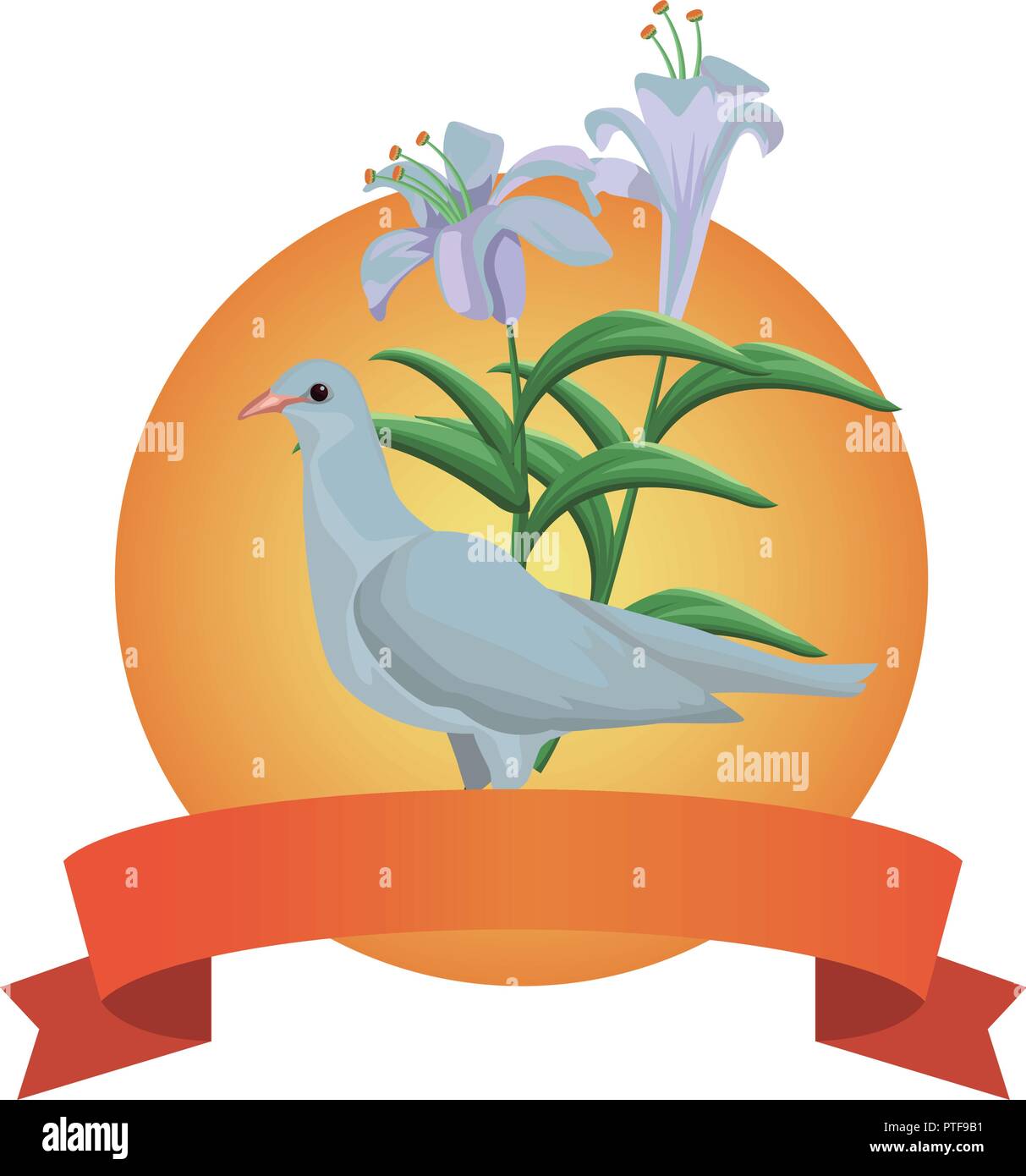 Peace dove ribbon Stock Vector Images - Alamy