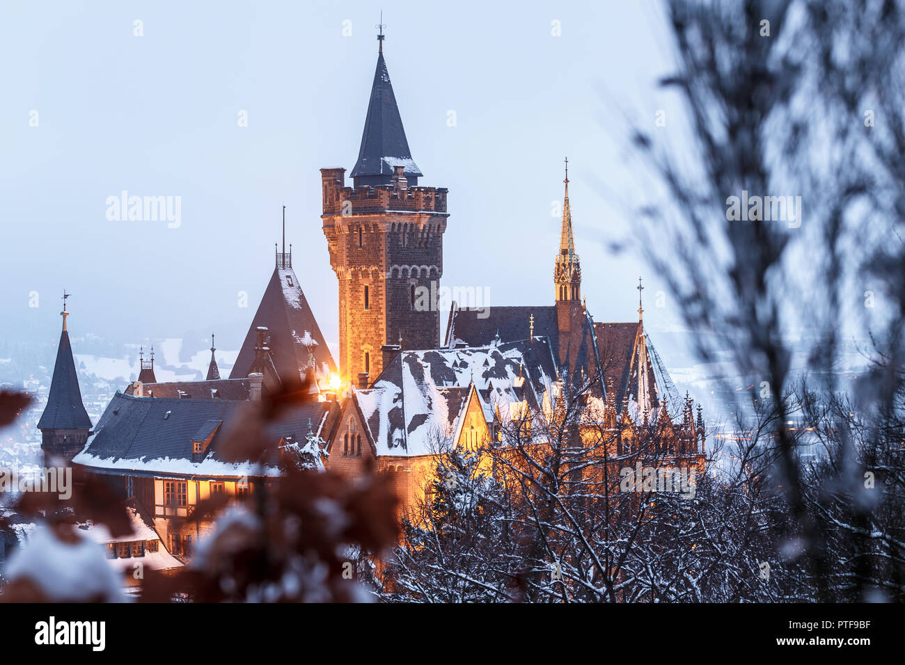 Hiking to castle in winter hi-res stock photography and images - Alamy