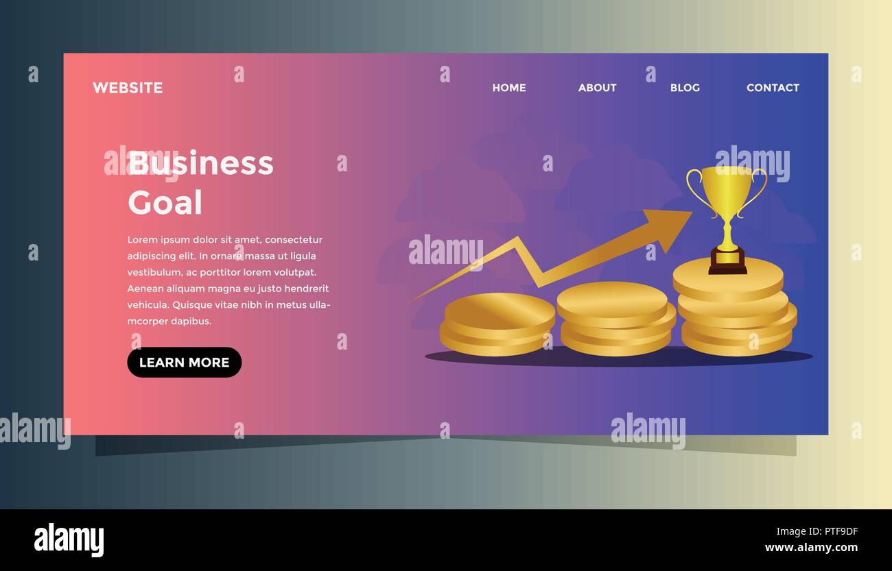 Business goal concept. Ready to use vector illustration. Suitable for ...
