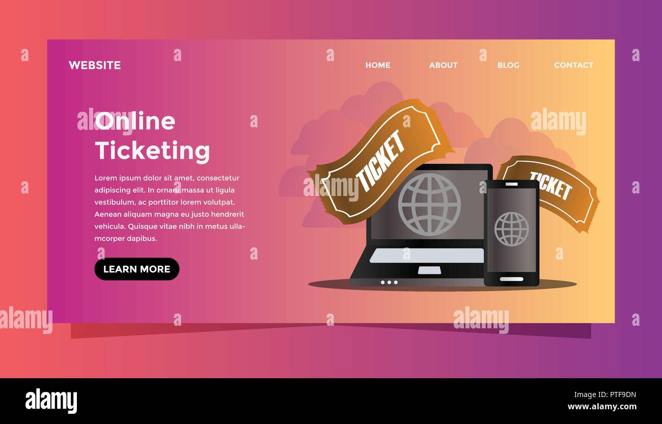 Online ticketing concept. Ready to use vector illustration. Suitable ...