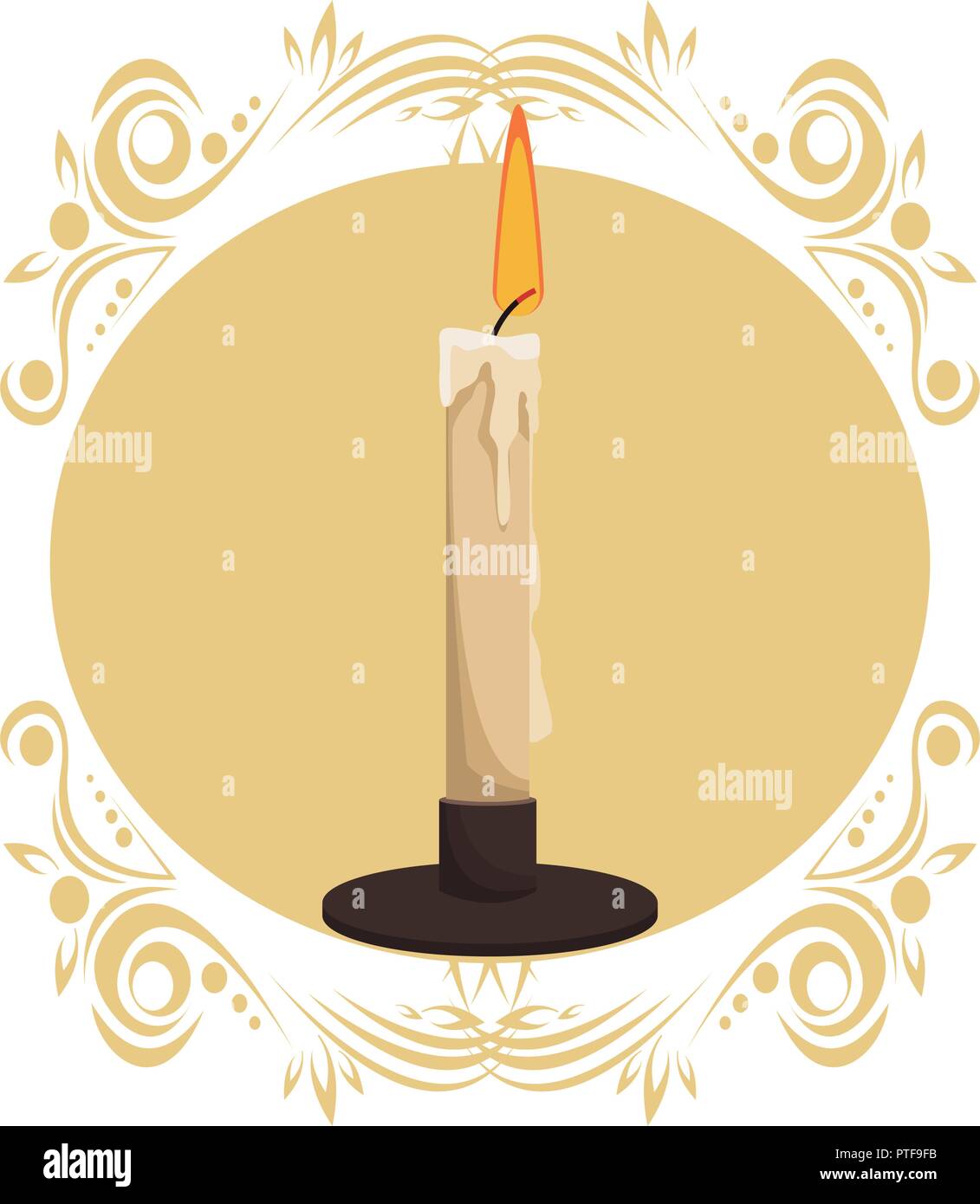 Golden candle holder Stock Vector Images - Alamy