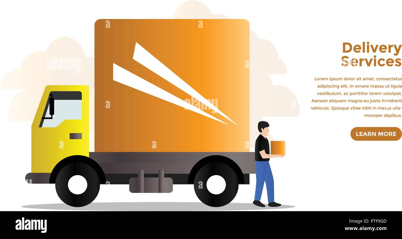 Delivery services concept. Ready to use vector illustration. Suitable ...