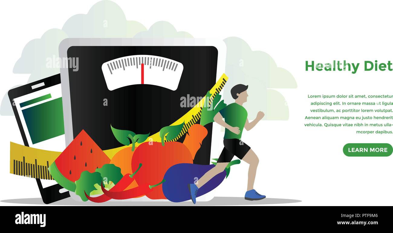 Diet plan concept. Ready to use vector illustration. Suitable for ...