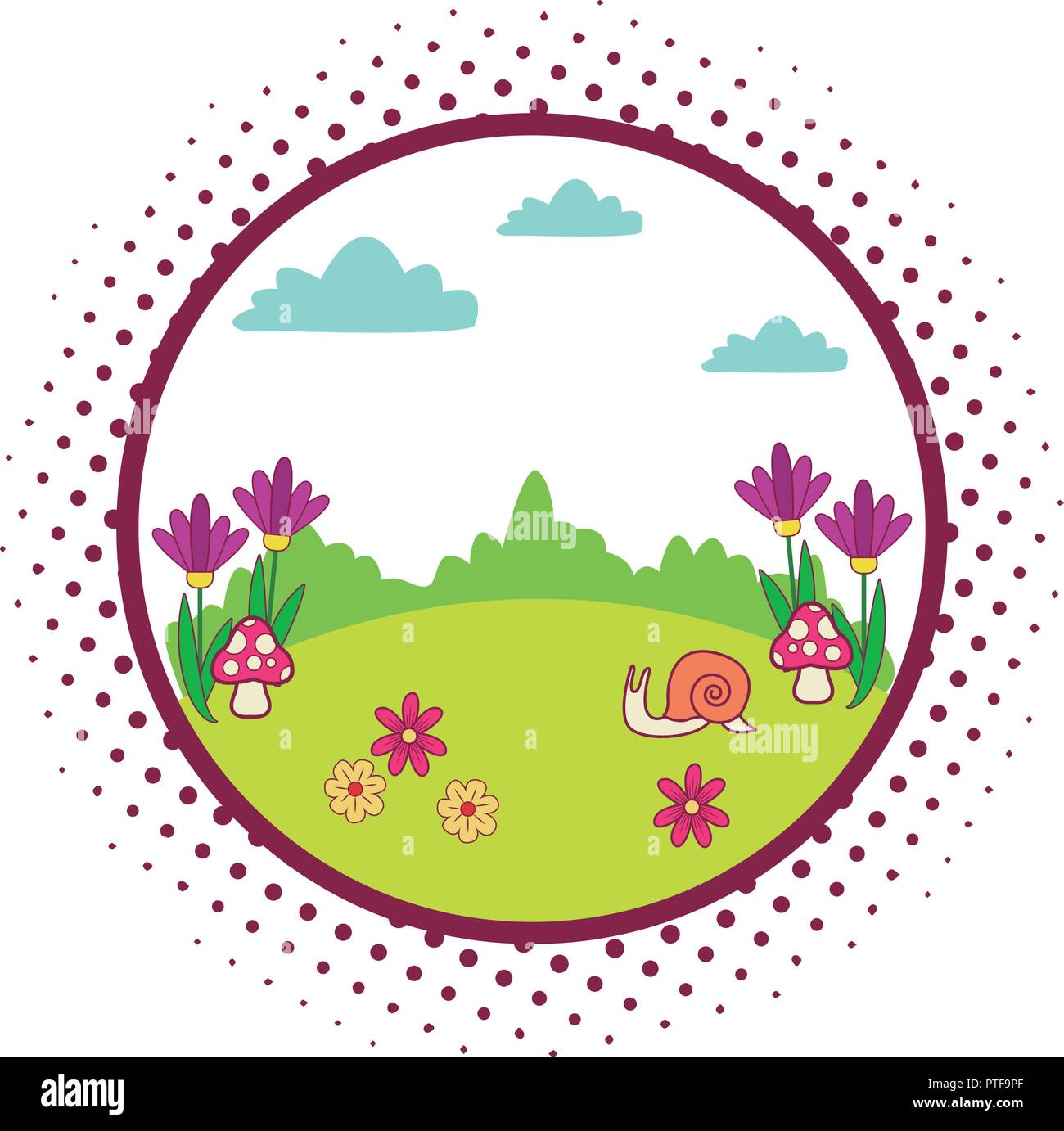 Cute animals cartoons round emblem Stock Vector Image & Art - Alamy