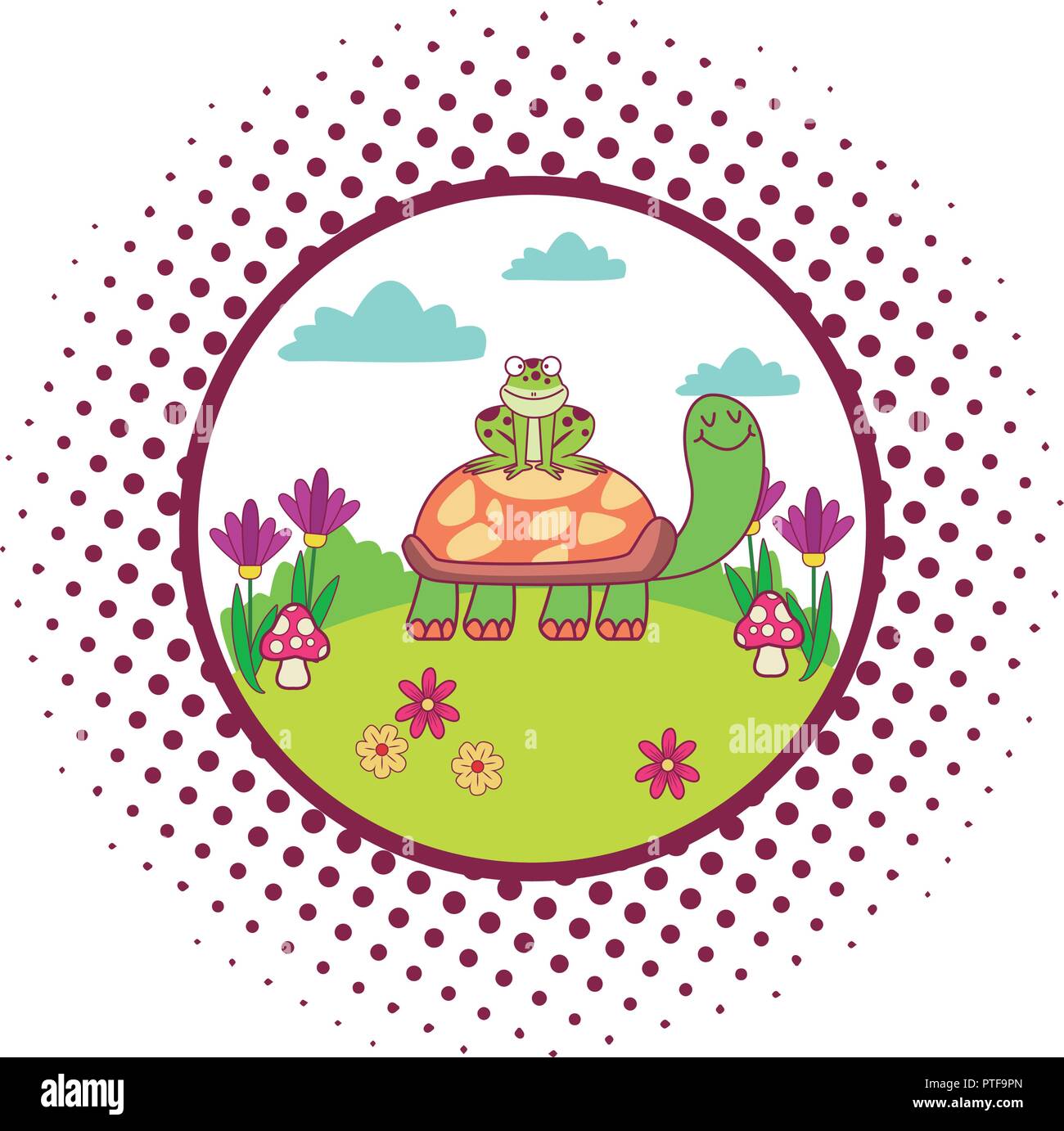 Cartoon happy turtle bubble hi-res stock photography and images - Alamy