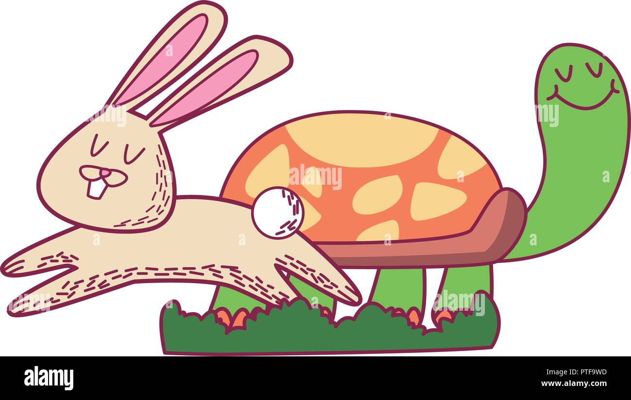 Rabbit and turtle cartoons Stock Vector Image & Art - Alamy
