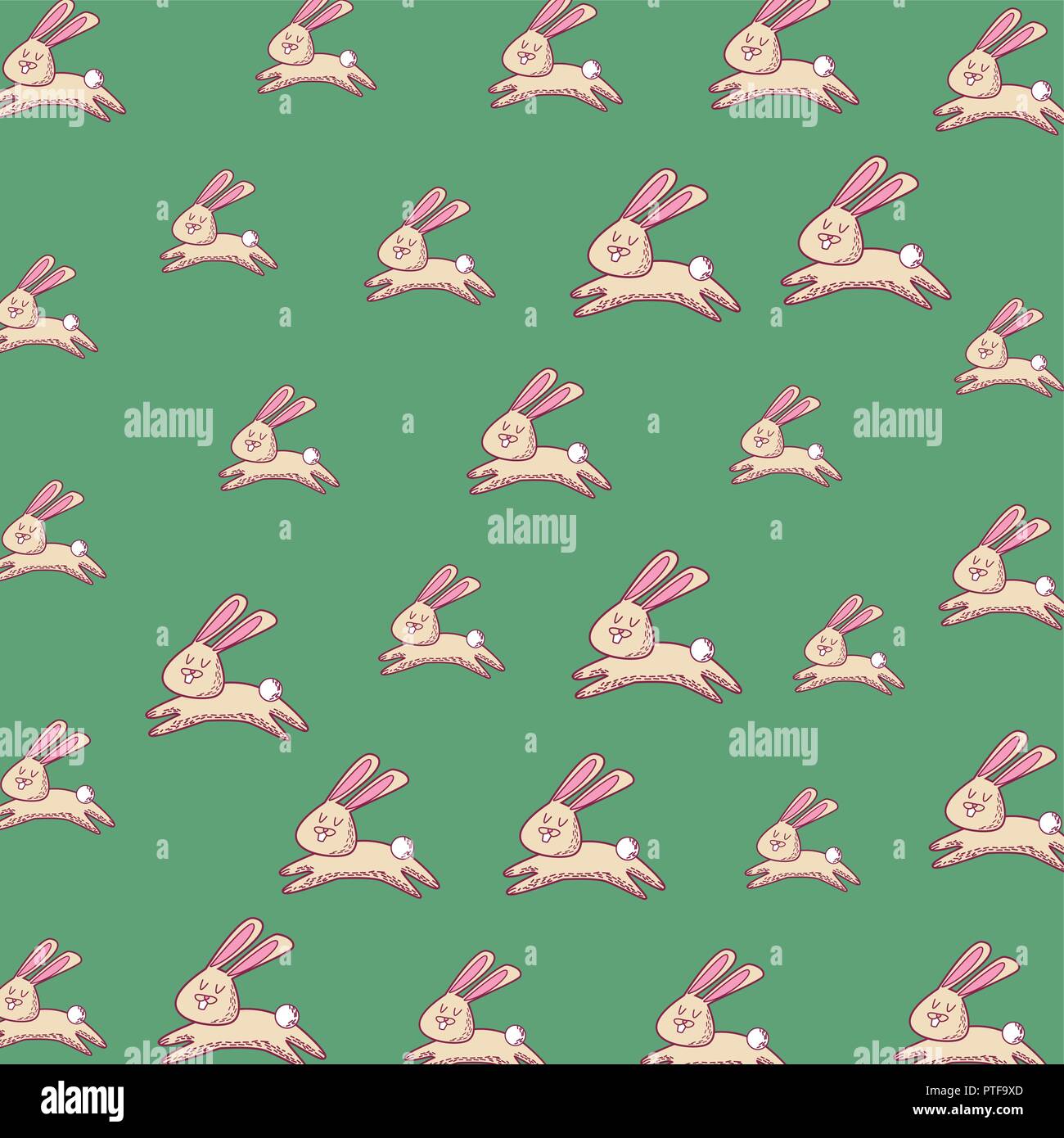 rabbit cute cartoon pattern background Stock Vector Image & Art - Alamy