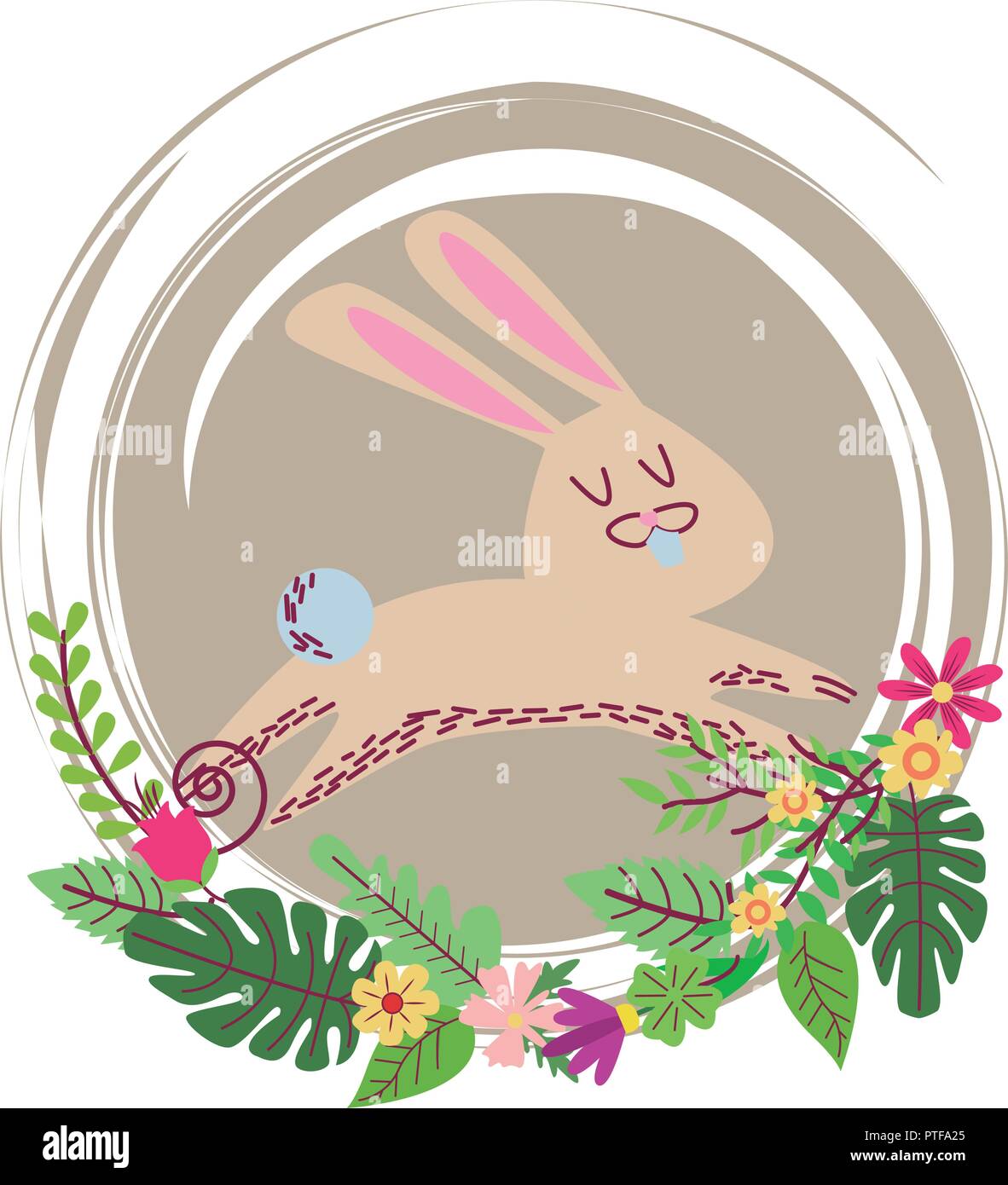 rabbit cute cartoon round icon Stock Vector Image & Art - Alamy