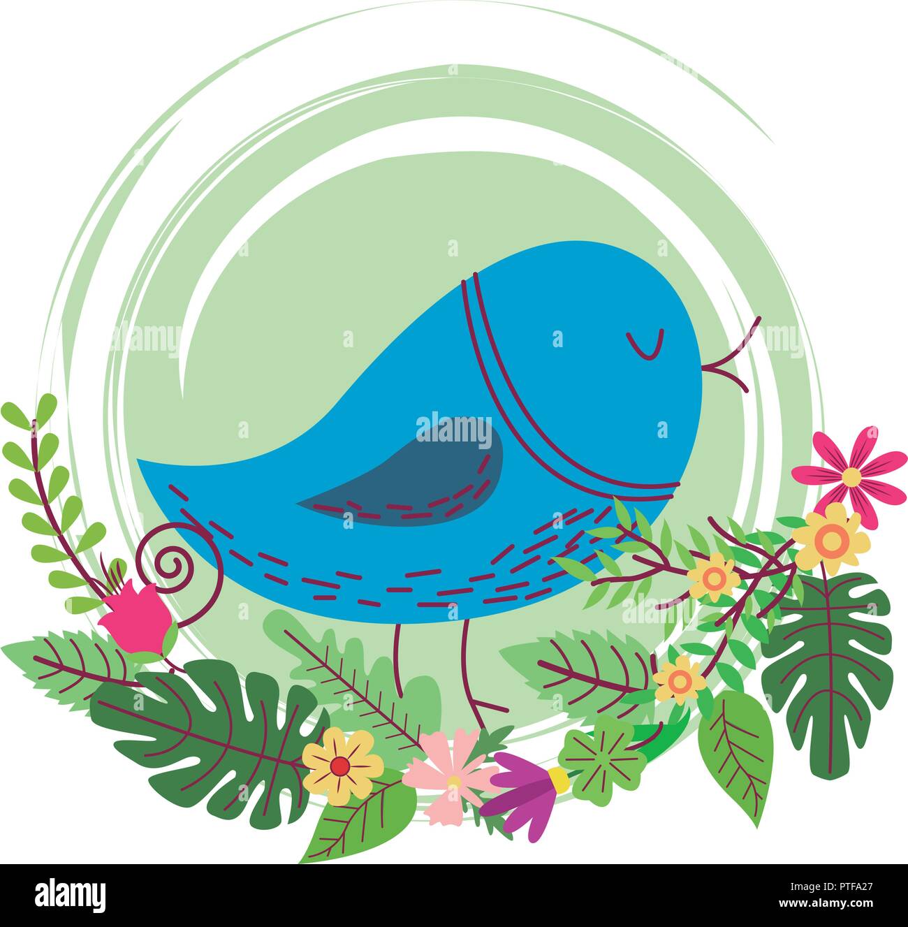 bird cute cartoon round icon Stock Vector Image & Art - Alamy