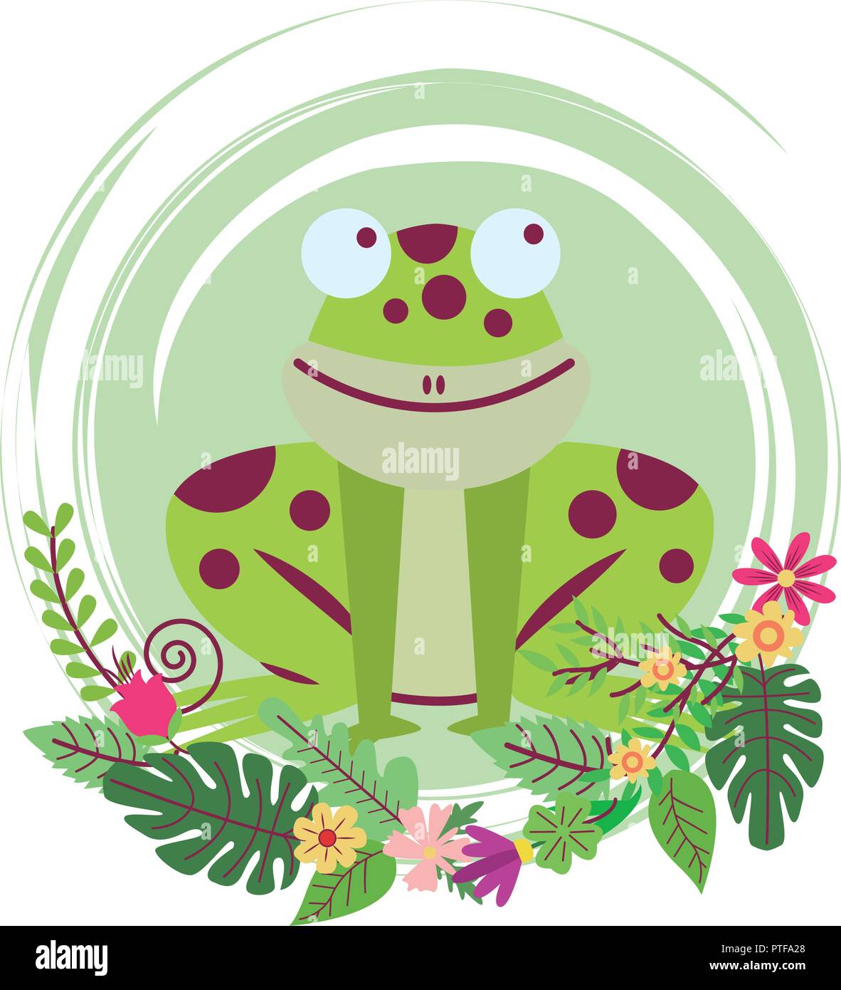 frog cute cartoon round icon Stock Vector Image & Art - Alamy