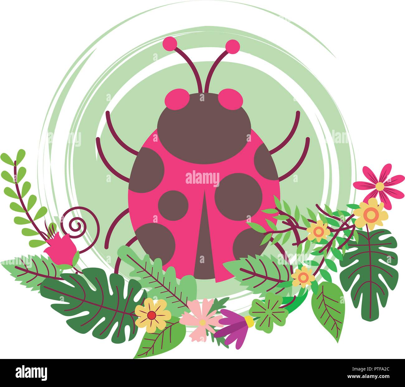 ladybug cute cartoon round icon Stock Vector Image & Art - Alamy