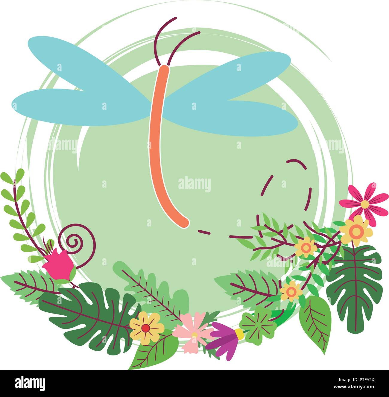dragonfly cute cartoon round icon Stock Vector Image & Art - Alamy