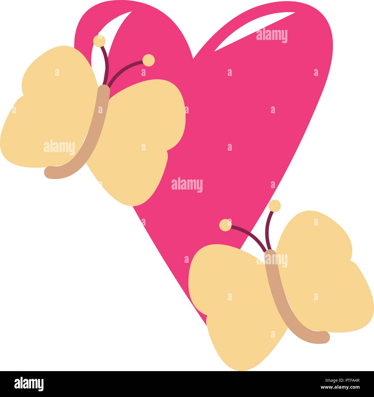 Butterflies on heart Stock Vector Image & Art - Alamy