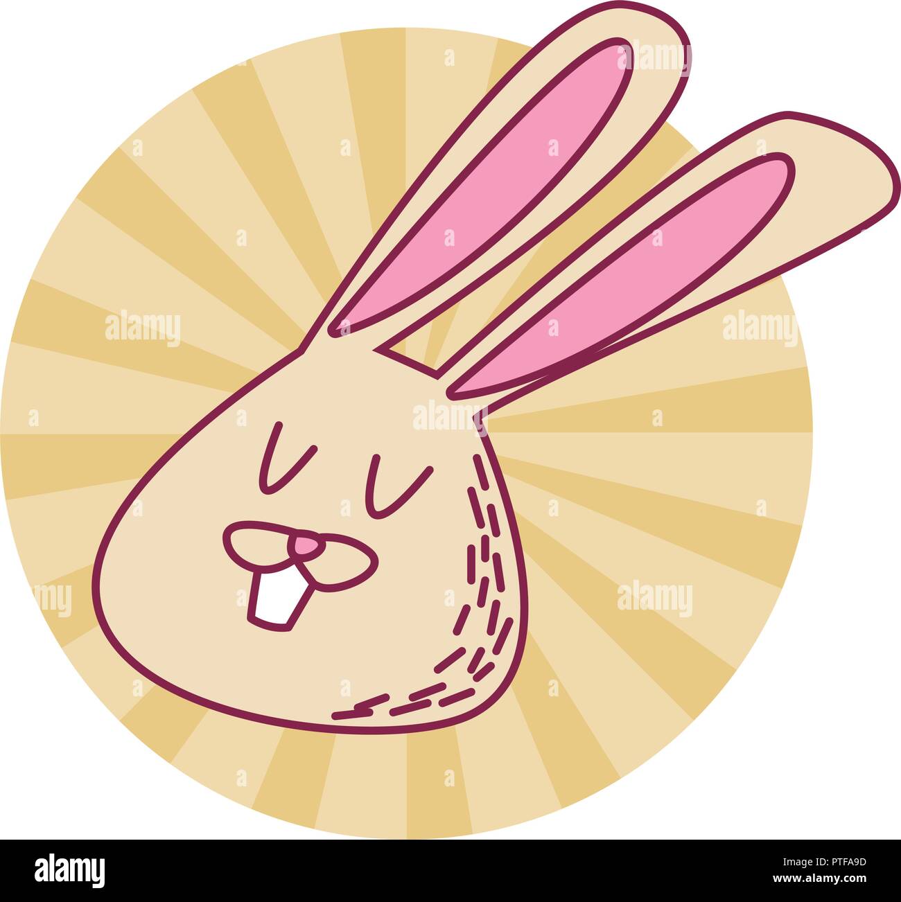 rabbit cute cartoon round icon Stock Vector Image & Art - Alamy