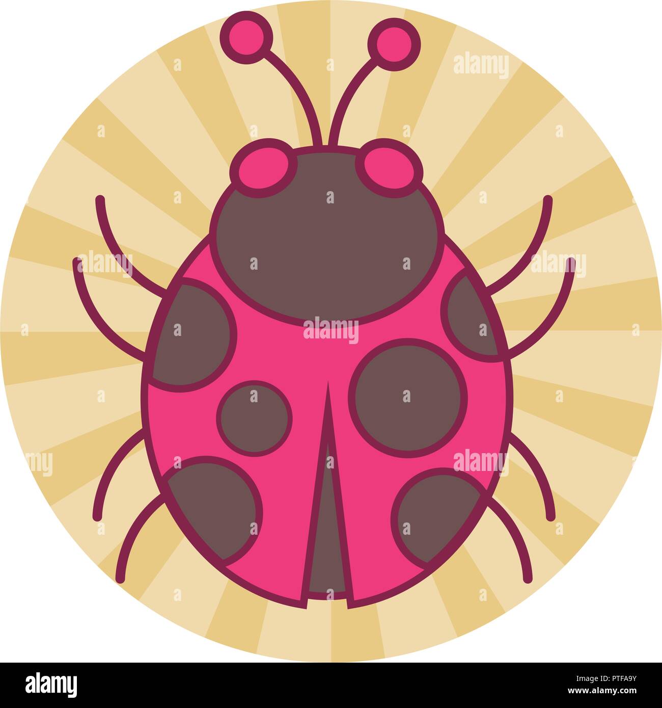 ladybug cute cartoon round icon Stock Vector Image & Art - Alamy