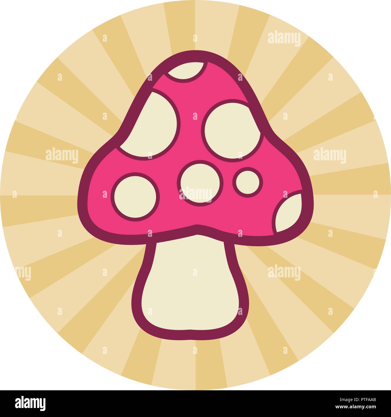 Fungus cartoon isolated round icon Stock Vector Image & Art - Alamy