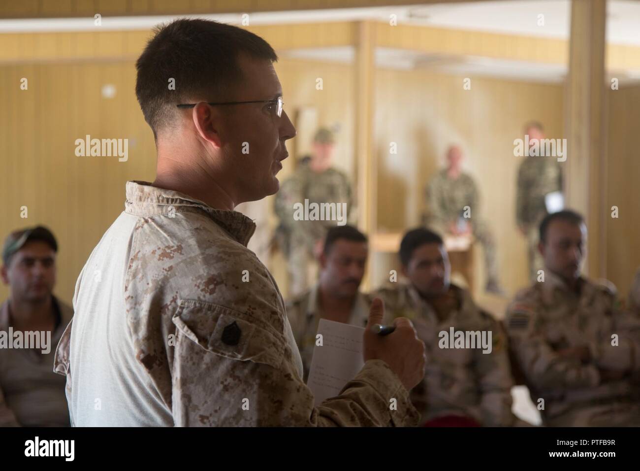 U.S. Marine Corps Gunnery Sgt. Joshua Lacey, deployed in support of ...