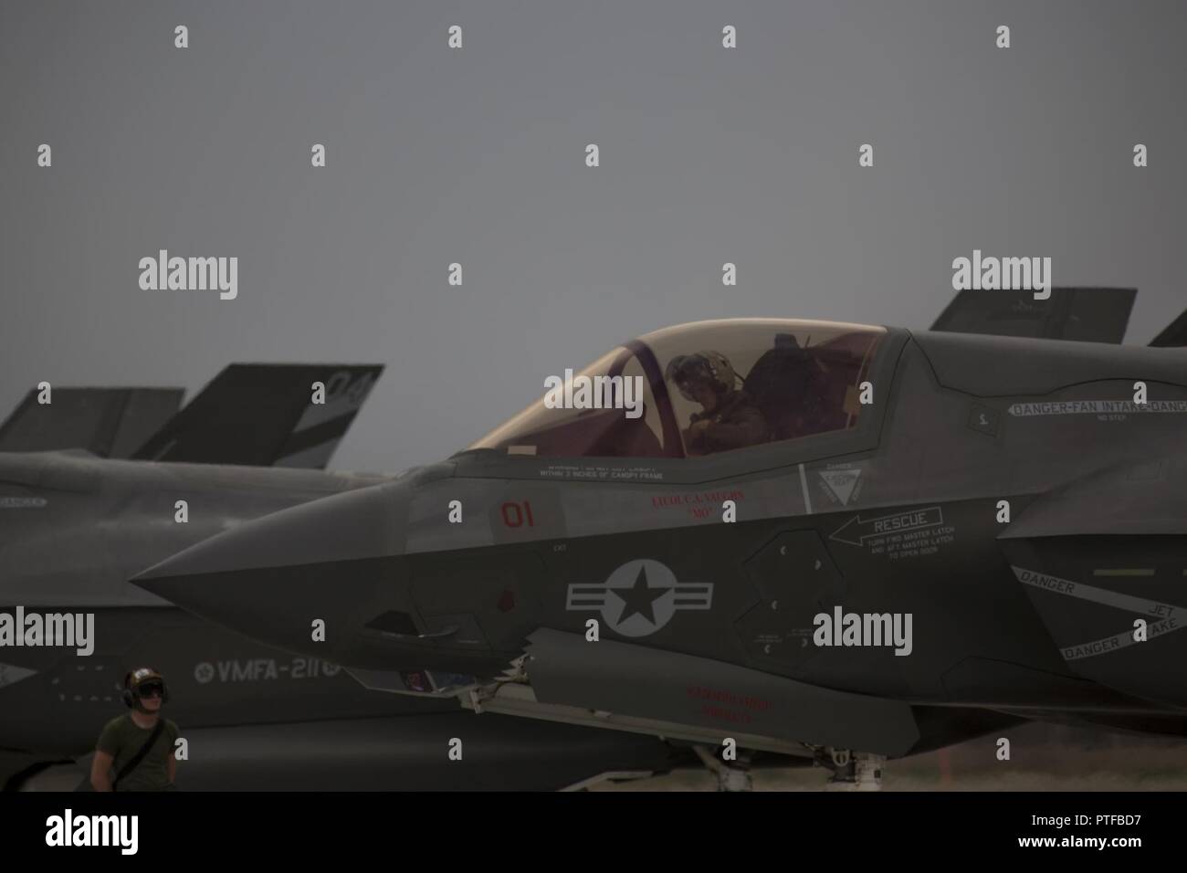A pilot with Marine Fighter Attack Squadron (VMFA) 211 “Wake Island Avengers,” 3rd Marine ...
