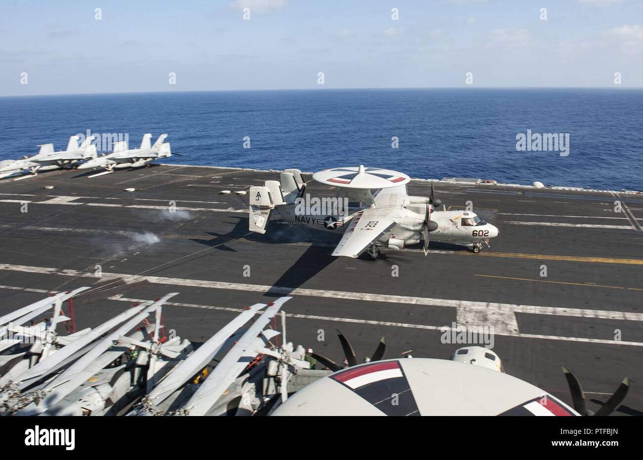 MEDITERRANEAN SEA (July 20, 2017) An E-2C Hawkeye, assigned to the ...
