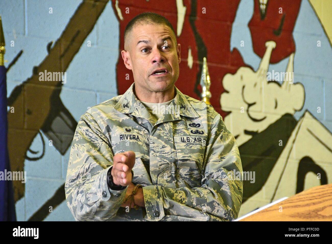 819th RED HORSE Squadron Commander Col. Jose Rivera-Hernandez speaks ...