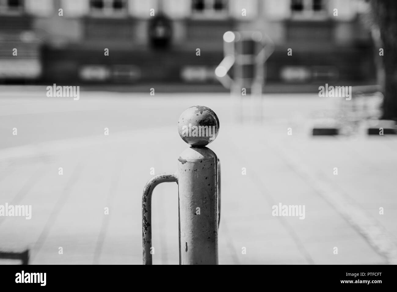 Post in front of a Bank Stock Photo - Alamy