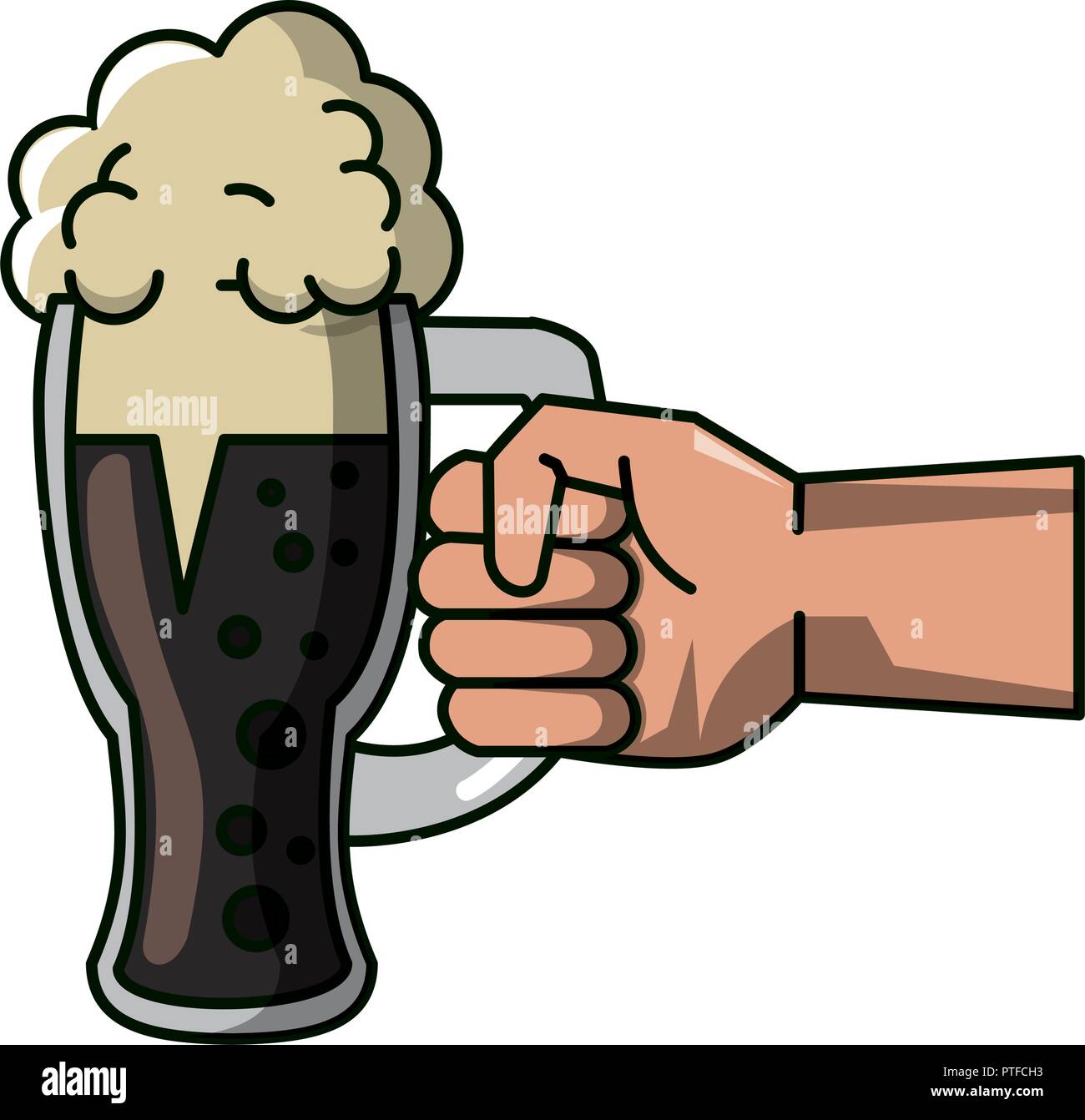 Holding beer cup festival Stock Vector Images - Alamy