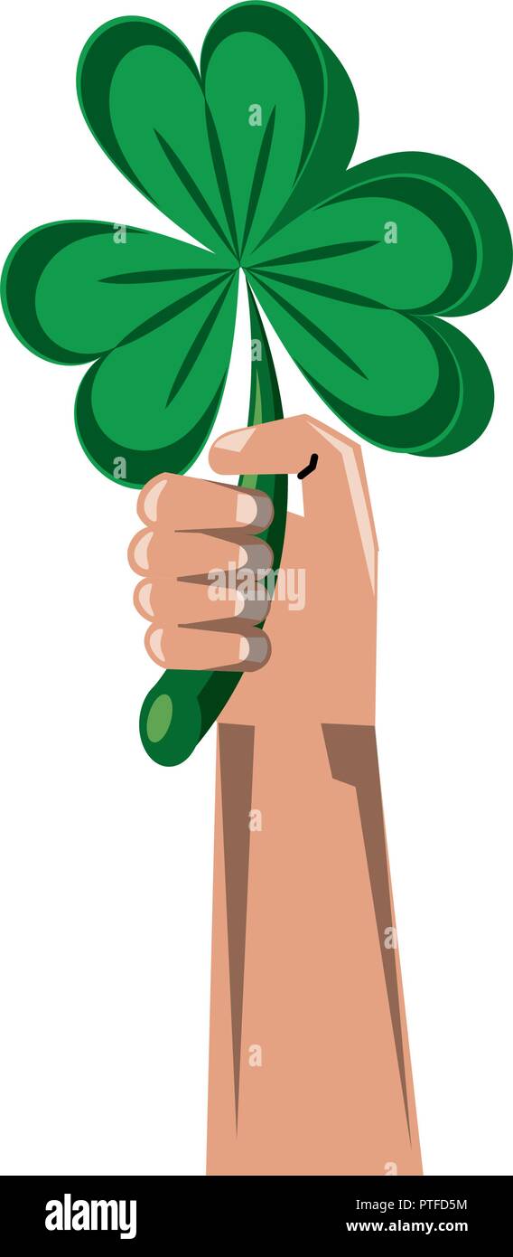 Hand clover irish cartoon Stock Vector Image & Art - Alamy