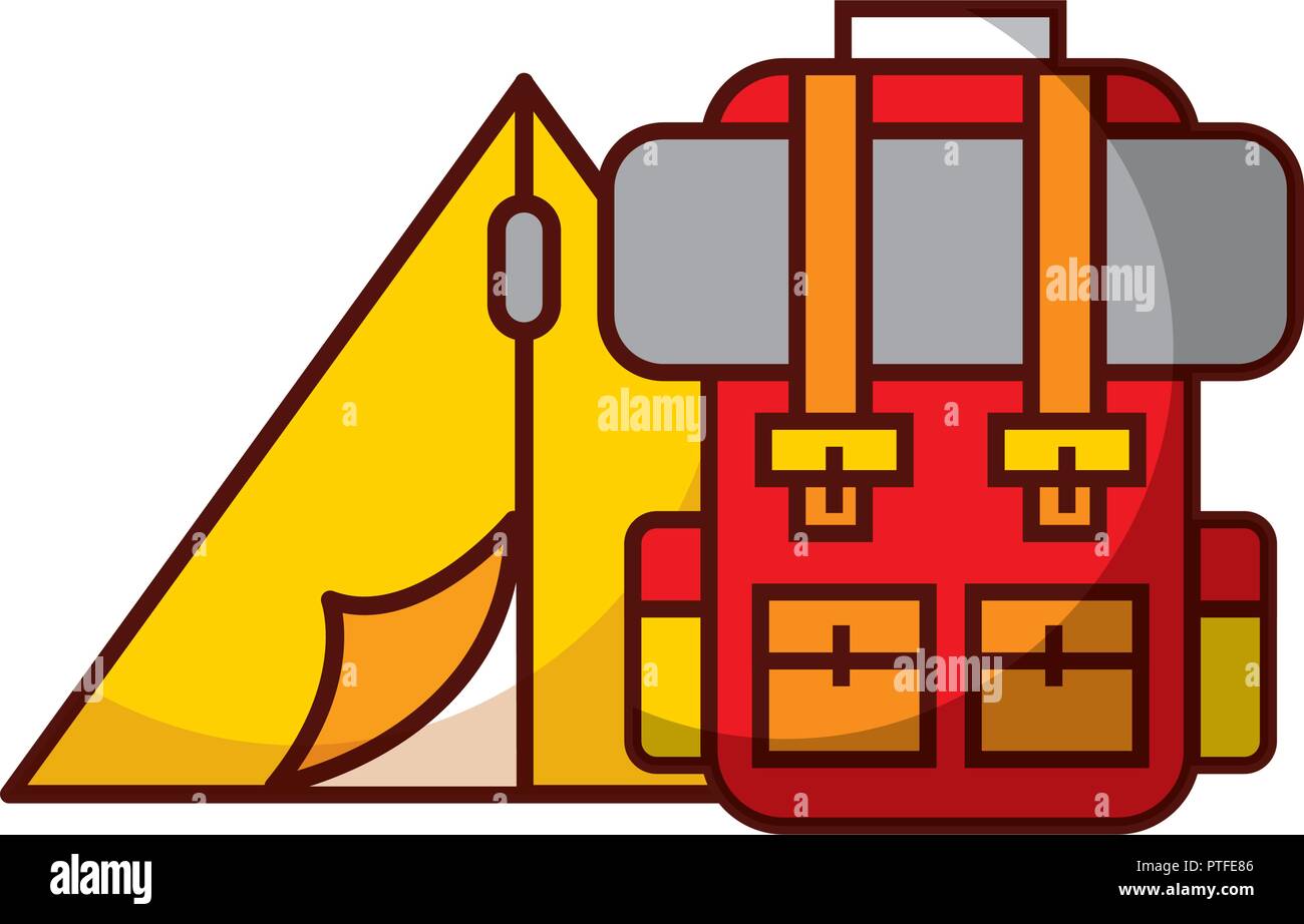 tent and backpack camp travel vacations Stock Vector Image & Art - Alamy