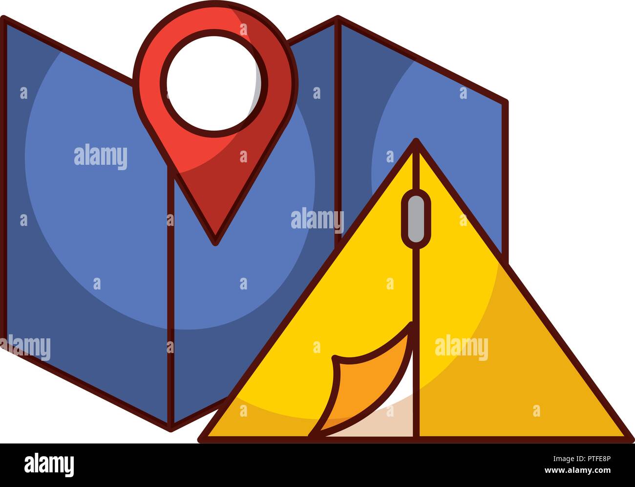 map location and tent camp travel vacations Stock Vector Image & Art ...